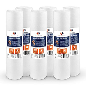 Aquaboon 1 Micron 20" x 4.5" Sediment Water Filter Replacement Cartridge | Whole House Sediment Filtration | Compatible with AP810-2, SDC-45-2005, FPMB-BB5-20, P5-20BB, FP25B, 155358-43, 6 Pack