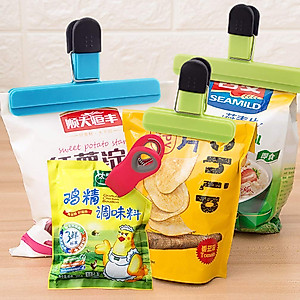 SUNMALL 10 Pack Chip Bag Clips, Magnetic Chip Clips, Heavy Duty Food Clips, Multicolored Bag Clips for Food Storage for Coffee, Bread Bags, Snack Bags and Food Bags