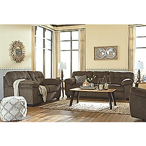 Signature Design by Ashley Accrington Plush Loveseat with Tufted Back, Brown