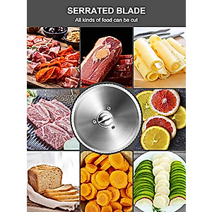 OSTBA Foldable Meat Slicer,Electric Deli Food Slicer with Food Tray,0-18mm Adjustable Thickness Meat Slicer for Home,Portable Collapsible Food Slicer with Stainless Steel Blades, Cuts Ham,Bread,Cheese
