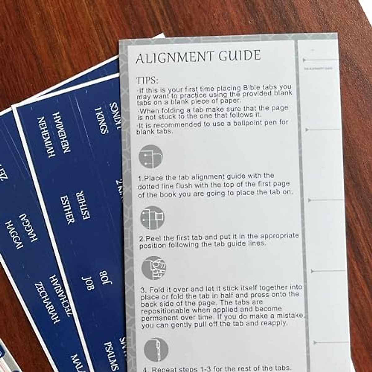 Laminated Bible Tabs, Reposition Large Print Stickers, Easy to Read and Apply Bible Tabs for Women and Man (Sapphire Blue)