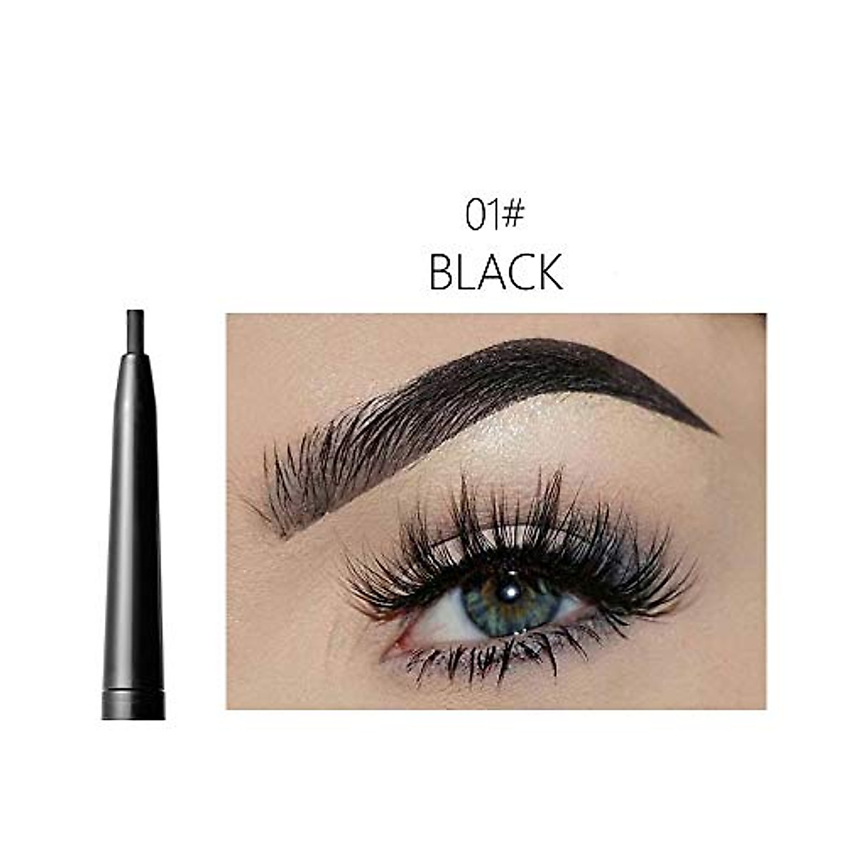 1.5mm ultra-fine eyebrow pencil automatic rotation eyebrow pencil,durable, sweat-proof and not easy to take off make-up, five colors available(01#Black)