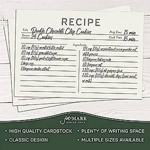 Jot & Mark Recipe Cards 4x6 Inches Blank Double Sided, 50 Count (Modern Minimal)