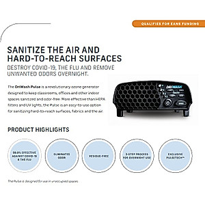 DRIWASH PULSE Home Ozone Generator with Patented PulseTECH™ Technology - Deodorize, Sanitize, and Purify Your Indoor Spaces!