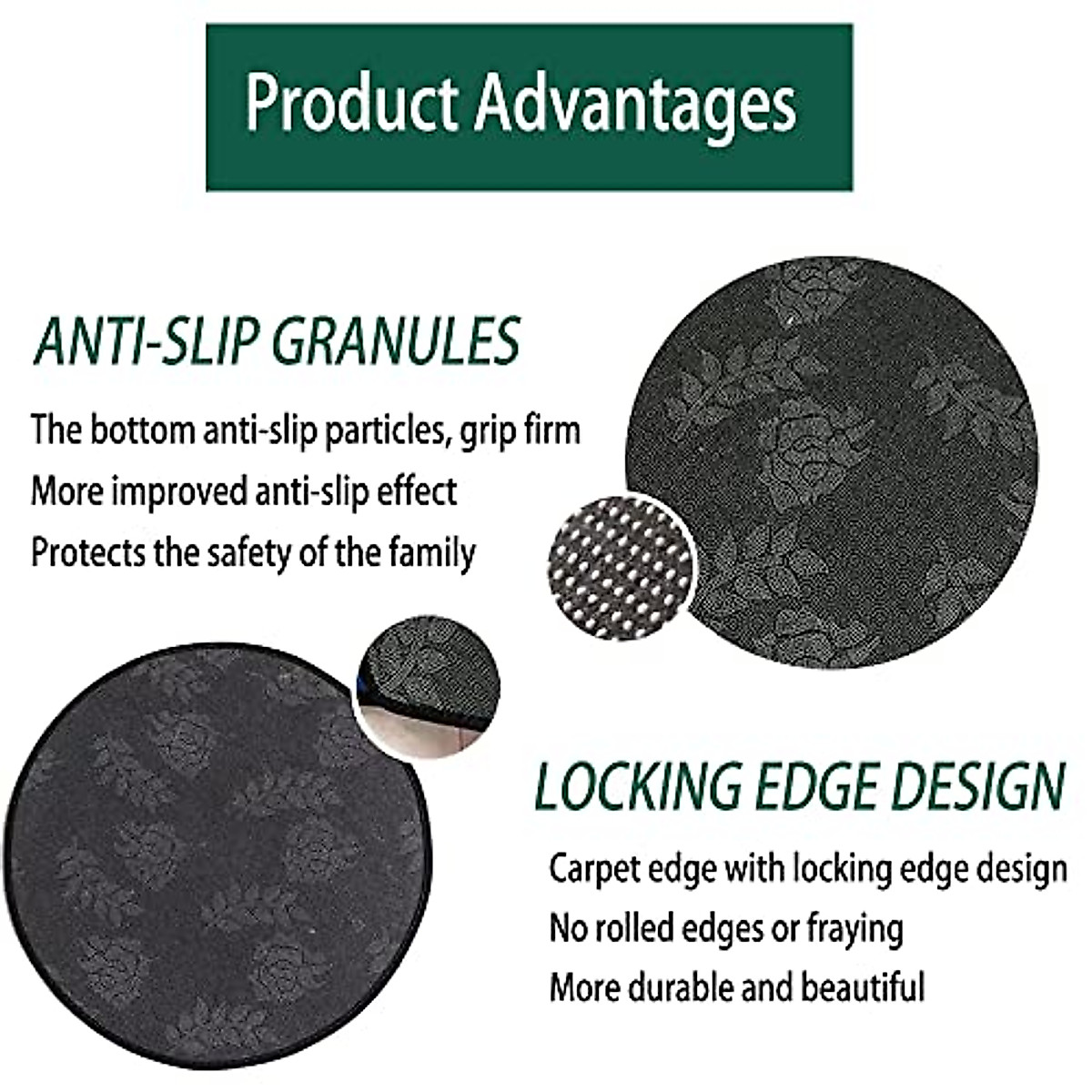 Anime Round Rug Thickened Non-Slip Locking Edge Large Size Round Area Rug, Anime Round Mats Carpet Decoration for Living Room Bedroom Gaming Room 40 inch, 15