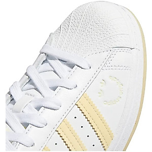 adidas Originals Women's Superstar Low Shoes, Casual Leather Sneakers, Footwear White/Easy Yellow, 6.5