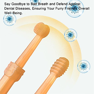 Wlgfbo Nanoflex Pet Toothbrush, Nanoflex Pet Toothbrush with Tongue Scraper, Brush Pet Toothbrush with Tongue Scraper, Brush Pet Toothbrush, Nano Flex Pet Silicone Toothbrush-2set