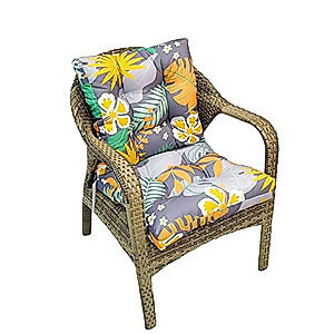 MUVLUS Indoor/Outdoor Rocking Chair Cushion,Waterproof Seat/Back Chair Cushion Set,Four Seasons Universal Soft Patio Chaise Lounger Cushion Overstuffed Chair Cushion (Flower)