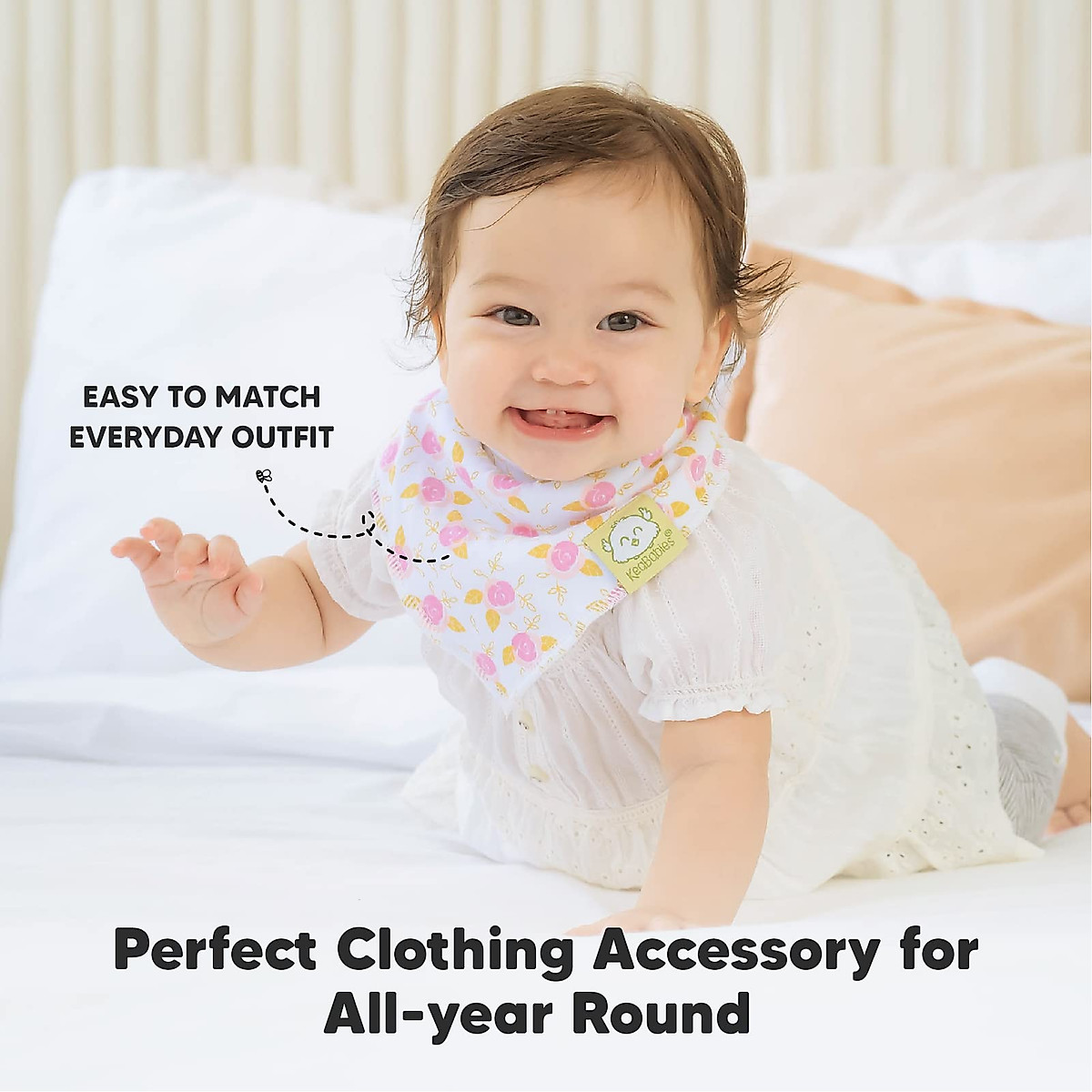 8-Pack Organic Baby Bandana Drool Bibs for Girls - Super Absorbent Baby Bibs for Baby Girls, Baby Boys, Soft Cotton Bandana Bibs, Baby Drool Bib, Teething Bibs for Infant, Toddler, Bib(Pink Dreams)