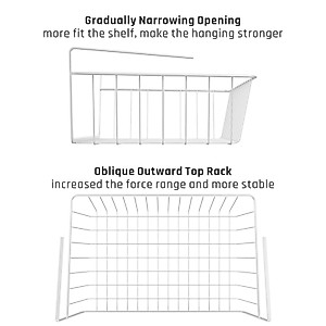 Under Shelf Basket, iSPECLE 6 Pack Hanging Under Shelf Storage Basket Under Cabinet Desk Storage Shelf Organizer Pantry Organization and Storage for Kitchen Pantry Bookshelf, Black