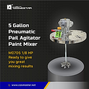 COSMOSTAR 5 Gallon Pneumatic Pail Agitator Paint Mixer | Drum Mixer | Pneumatic Bracket Mixer, Paint Stirring Machine Bracket Air Agitator Paint Mix Tool, Paint Agitator, Paint Mixing Machine