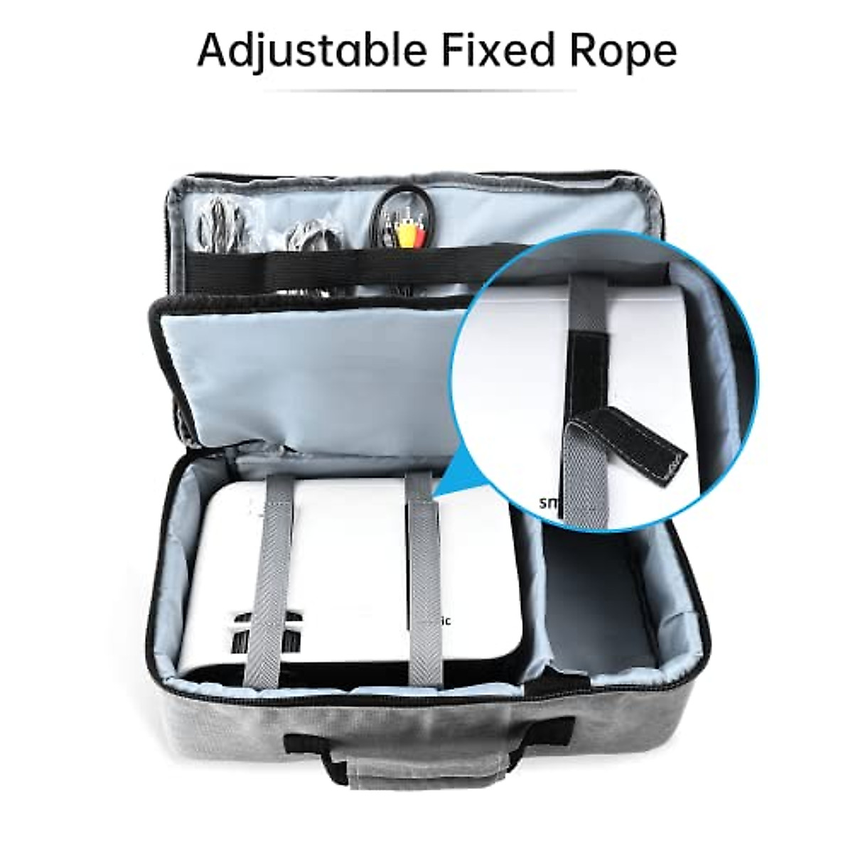 Projector Case, smanic Projector Travel Carrying Bag with Adjustable Shoulder Strap & Compartment Dividers for for Acer, Epson, Benq, LG, Sony (Large)
