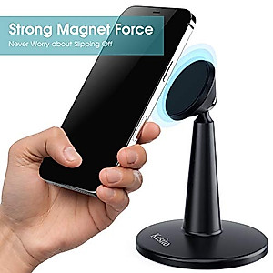 Magnetic Phone Stand for Desk, Kesito Metal Cell Phone Stands and Holders for Facetime, Desktop, Compatible with iPhone 5 6 7 8 X XR XS 11Pro max Plus, Samsung (Black)