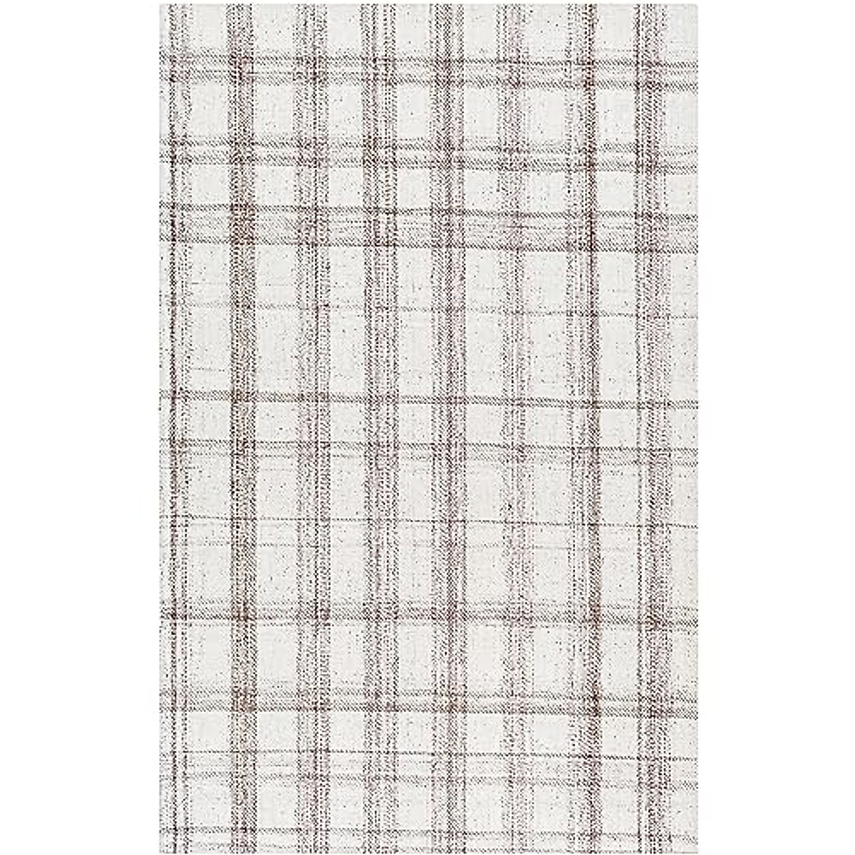 Surya Becki Owens x Sammy Handwoven Plaid Area Rug, 5' x 7'6", Silver
