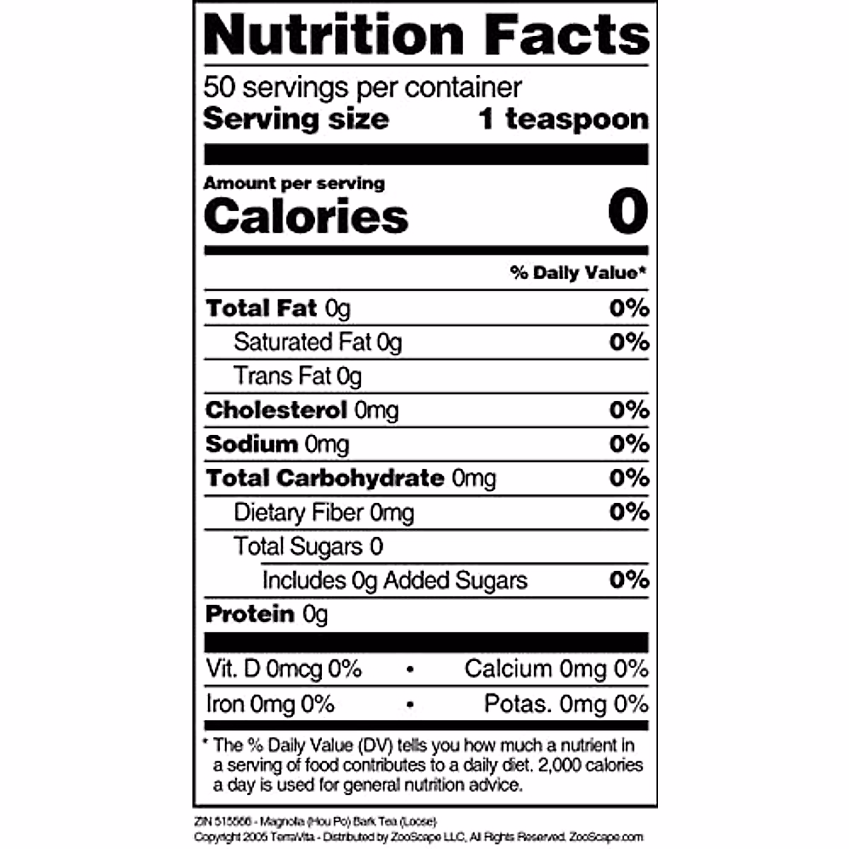 Magnolia (Hou Po) Bark Tea (Loose) (8 oz, ZIN: 515566)