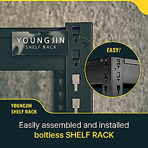 YOUNGJIN SHELF RACK Full-Metal 35.4” W x 15.7” D x 70.8” Heavy Duty 5-Tier Storage Shelving Unit