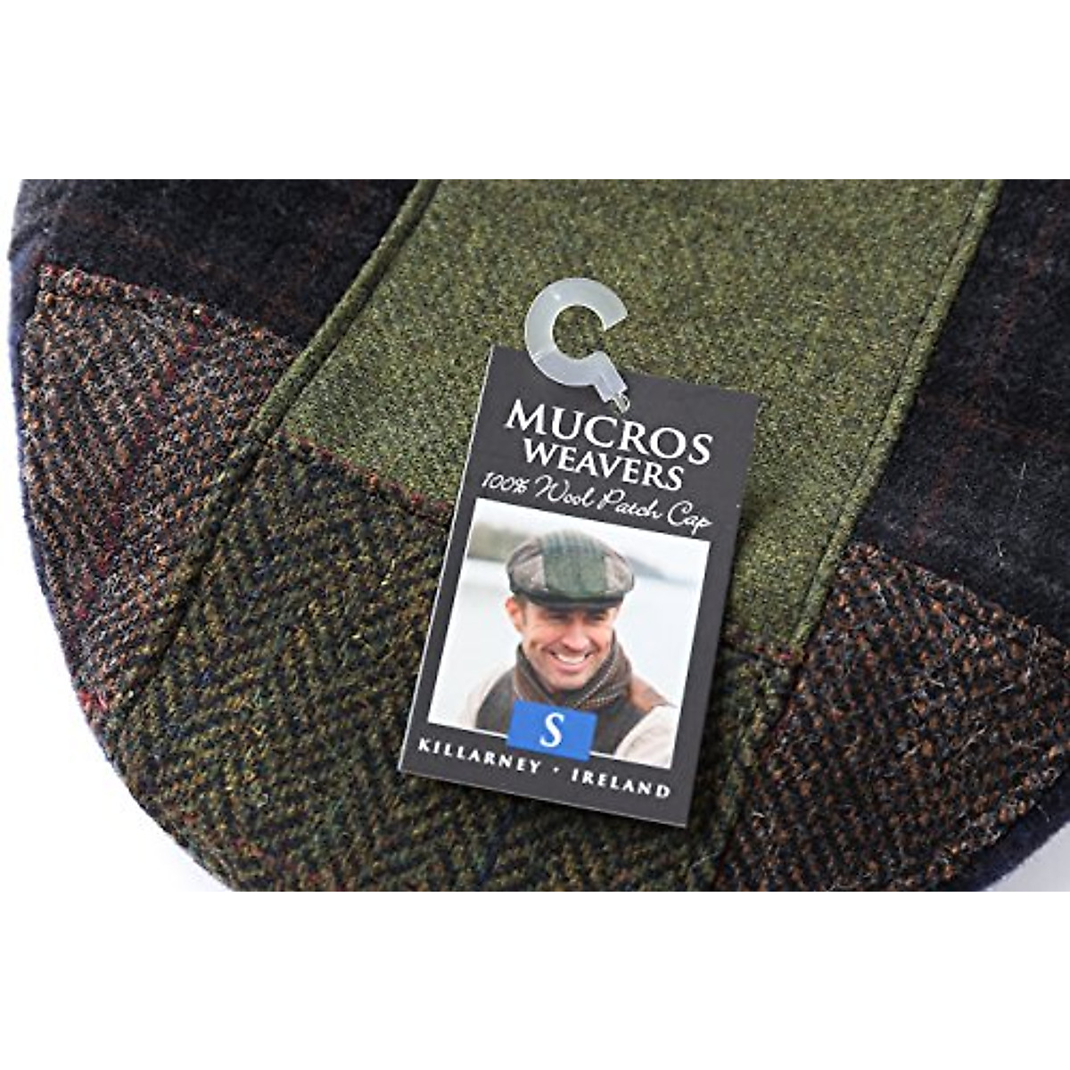 Mucros Men's Flat Cap Patchwork 100% Wool Earthtones Made in Ireland XL