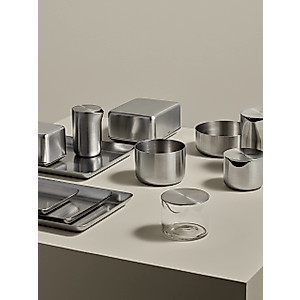 Blomus Basic Milk Container with Lid, 9.7 x 6.6 x 7.5 cm, Brushed Stainless Steel