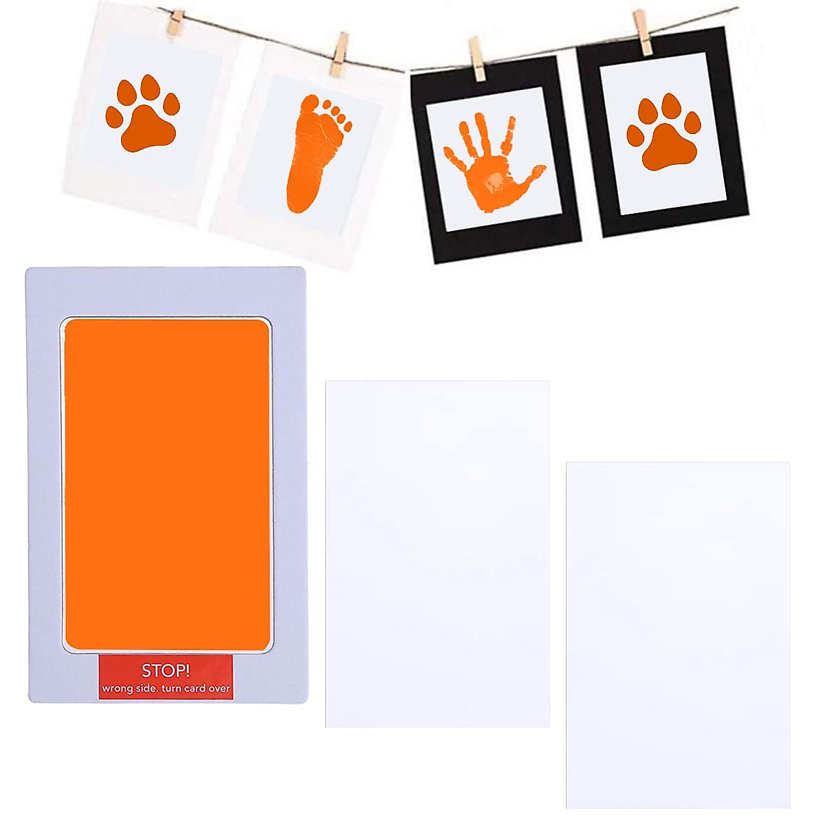 1pc Inkless Newborn Baby Footprint or Handprint,Pet Paw Prints Kit,Safe Clean Ink Pad,Long Lasting Keepsakes Baby Gifts
