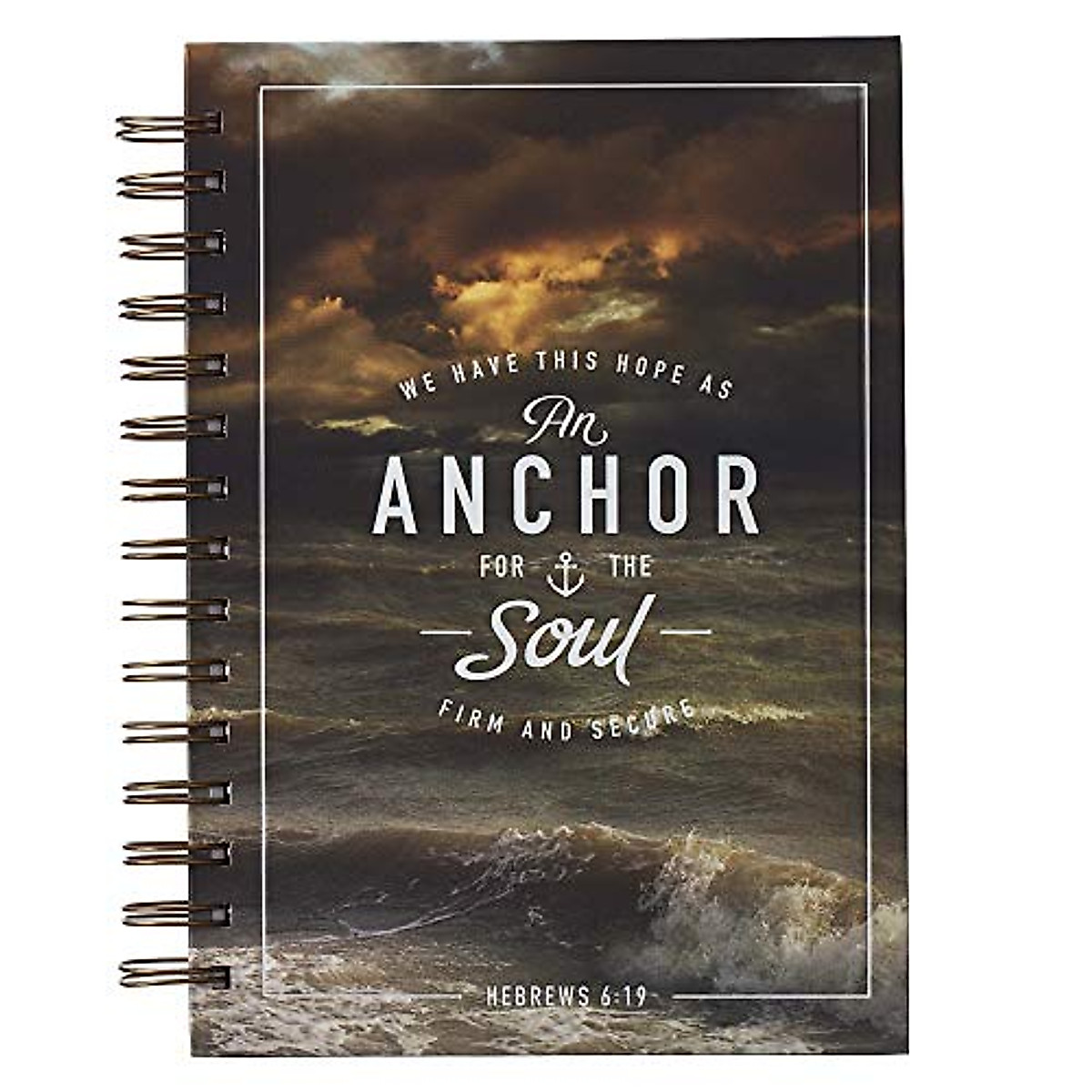 Christian Art Gifts Journal w/Scripture Anchor For the Soul Hebrews 6:19 Bible Verse 192 Ruled Pages, Large Hardcover Notebook, Wire Bound