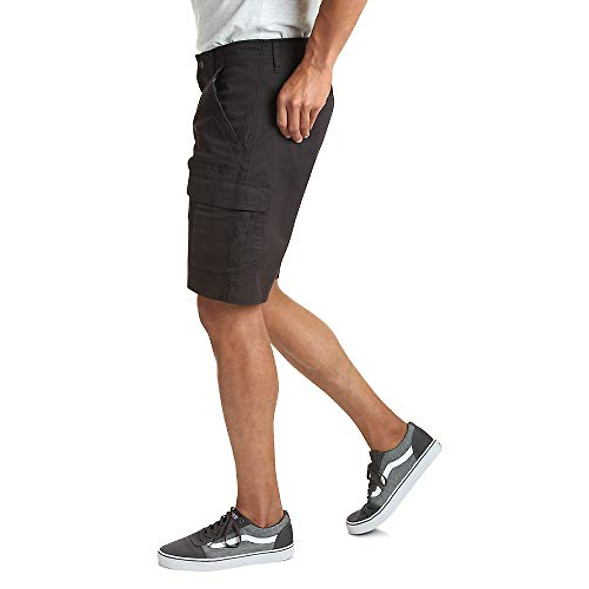 Wrangler Authentics Men’s Big & Tall Classic Relaxed Fit Stretch Cargo Short, Black Twill, 48