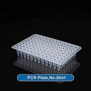 PCR 96 Well Plate - 0.2ml 96 Well PCR Plate,No-Skirt（20 Plates）
