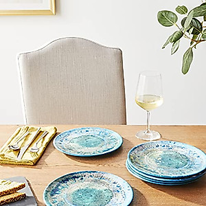 Certified International Radiance Teal Melamine 8.5"Salad/Dessert Plate, Medium, Multicolor, Set of 6