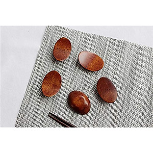 Chopstick Rest Tsehuar 5 PCS Wood Chopsticks Holder Dinner Server Spoon Fork Knife Stand Holder
