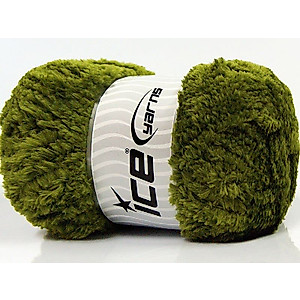 Panda Fuzzy Plush Yarn 100 Gram (3.53 Ounces) 80 Meters (87 Yards) - Military Green