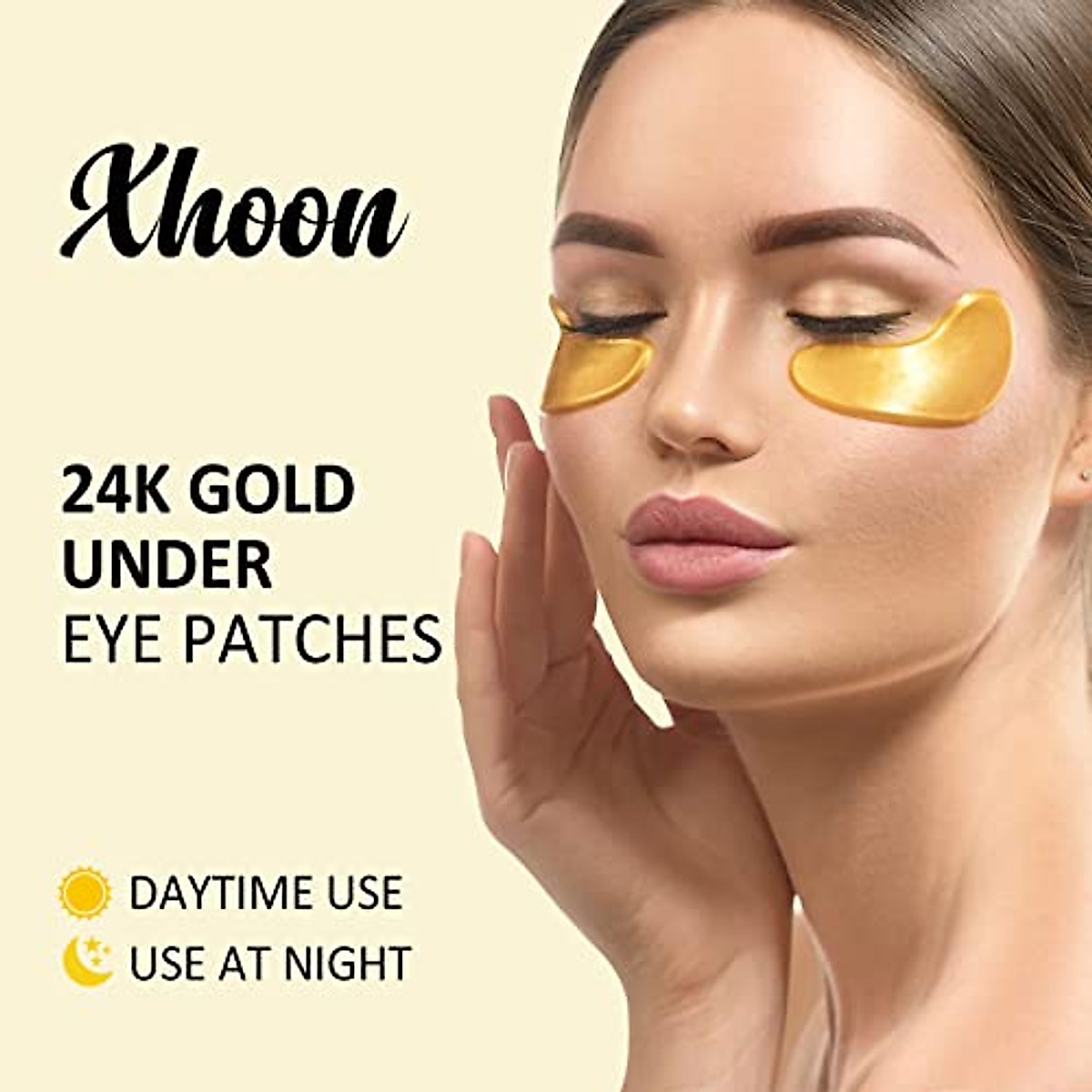 Xhoon 24K Gold Under Eye Patches - 40 PCS Under Eye Mask Amino Acid & Collagen, Under Eye Mask for Face Care, Eye Masks for Dark Circles and Puffiness, Under Eye Masks for Beauty & Personal Care