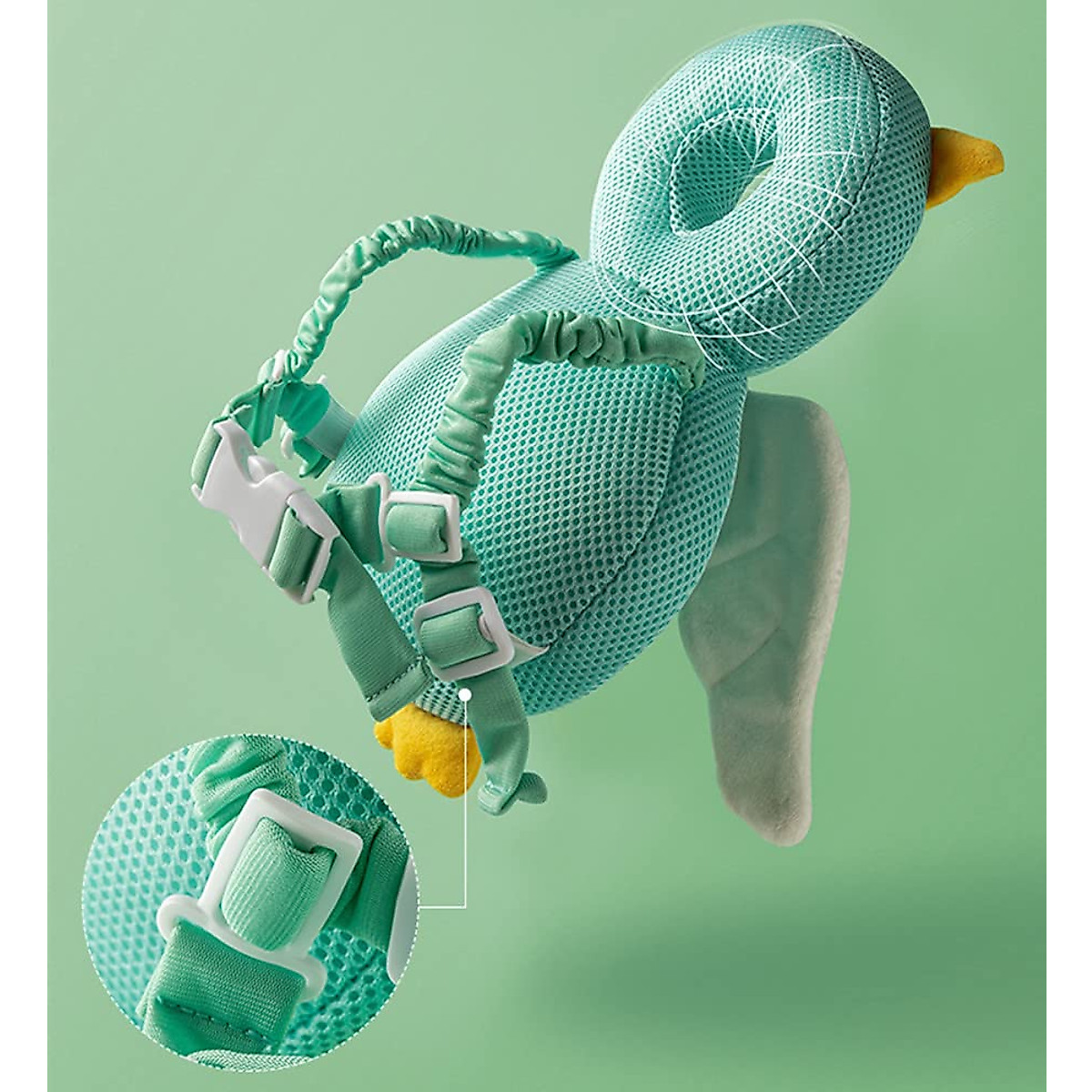 Baby Head Protector & Baby Knee Pads for Crawling, Adjustable Toddlers Head Safety Pad Cushion Backpack, Baby Back Protection for Crawling & Walking, for Age 5-24Months (Bee)