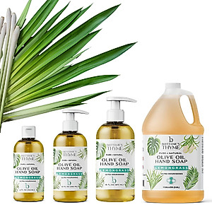 Brittanie's Thyme Organic Natural Hand Soap, 16 oz (Lemongrass) Moisturizing Castile Soap Made Olive Oil And Natural Luxurious Essential Oils. Vegan, Gluten & Cruelty Free,