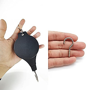 TIHOOD 6PCS Plant Pulley Hanger with 6 PCS Metal Ceiling Plant Hooks, Retractable Plant Hook Pulley, Adjustable Heavy Duty Plant Hanging Pulleys for Garden Baskets & Bird Feeder