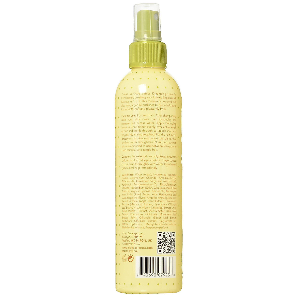 Olive Babies Hair Detangling Leave-in Conditioner Spray, 8 Ounce