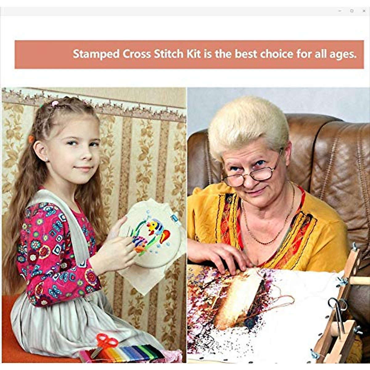 Stamped Cross Kits, Affectionate Golden Retriever, DIY Designs Cross-Stitch Easy Supplies Needlework, Needlepoint Embroidery Gift for Home Decor 16x20 inch Stamped Cross Kits