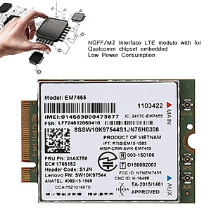 Portable 4G LTE Module for ThinkPad, EM7455 UMTS HSDPA HSPA + LTE 4G Network Card, Integrated Chipset, NGFF/M.2 Interface, Network Module for T460, T460p, T460s T470 T470S T470P X260 X270
