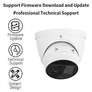 EmpireTech 4K 8MP 1/1.8" CMOS IR Turret Smart AI IP Camera,2.7mm–12.0mm Motorized Lens,Built-in MIC,SMD 3.0,Face Detection,Smart Object Detection,IVS,IPC-T58IR-ZE S3 Version White