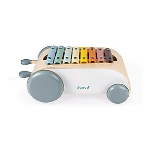 Janod - 2-in-1 Sweet Cocoon Xylo Roller Walking and Musical Toy - Ages 18 Months+ - J04406