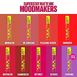 Maybelline Super Stay Matte Ink Liquid Lip Color, Moodmakers Lipstick Collection, Long Lasting, Transfer Proof Lip Makeup, De-Stresser, Mauve Nude, 1 Count