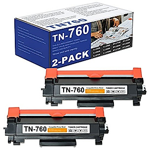 UOTYUE 2 Pack TN760 TN-760 High Yield Toner Cartridge Replacement for Brother 760 to use with MFC-L2710DW HL-L2395DW MFC-L2750DW HL-L2370DW HL-L2390DW DCP-L2550DW HL-L2350DW Printer Ink Cartridge