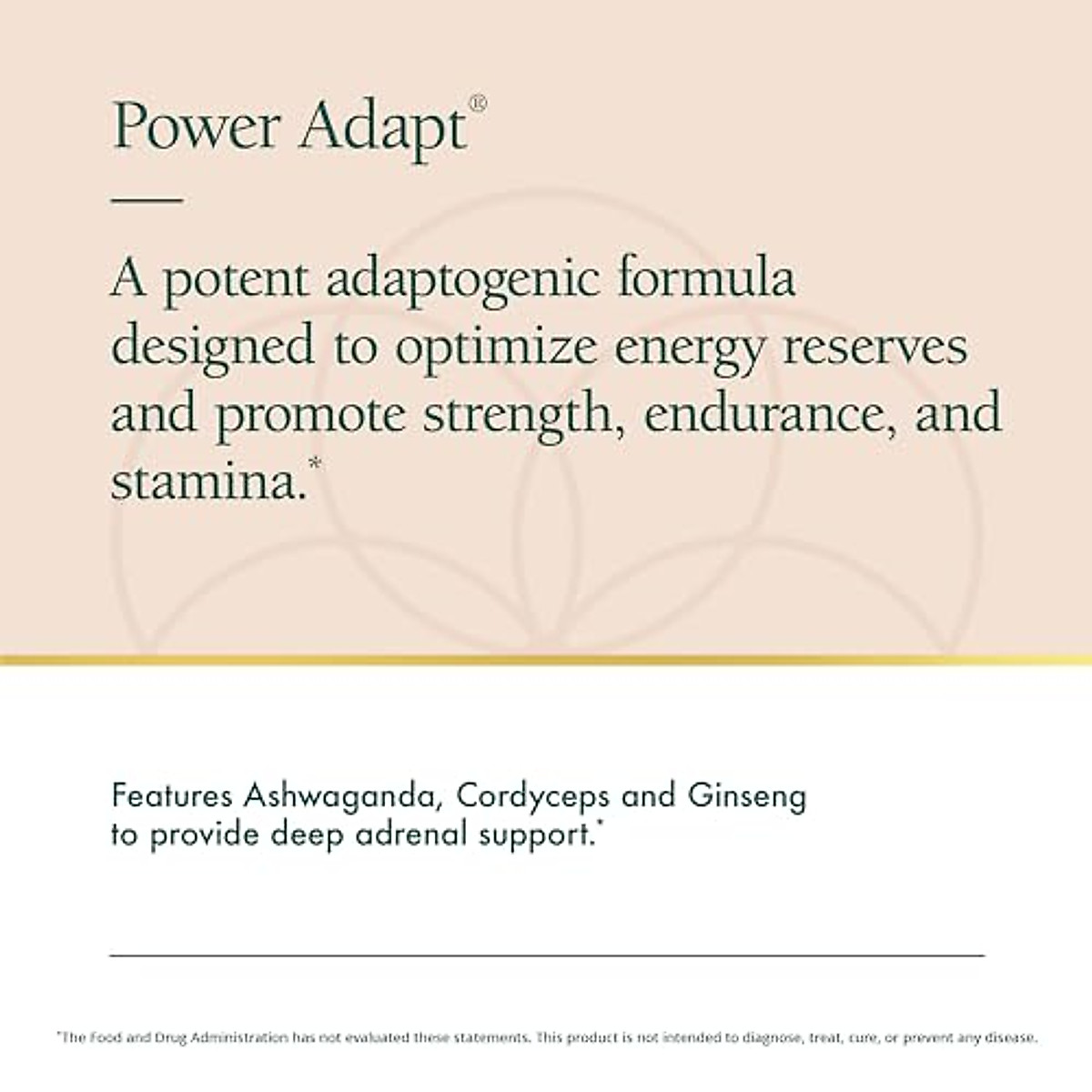 Natura Health Products Power Adapt Supplement - Deep Adrenal And Endocrine Support - Featuring Ashwagandha, Ginseng, Rhodiola Rosea Root Ext. And Cordyceps (60 capsules)