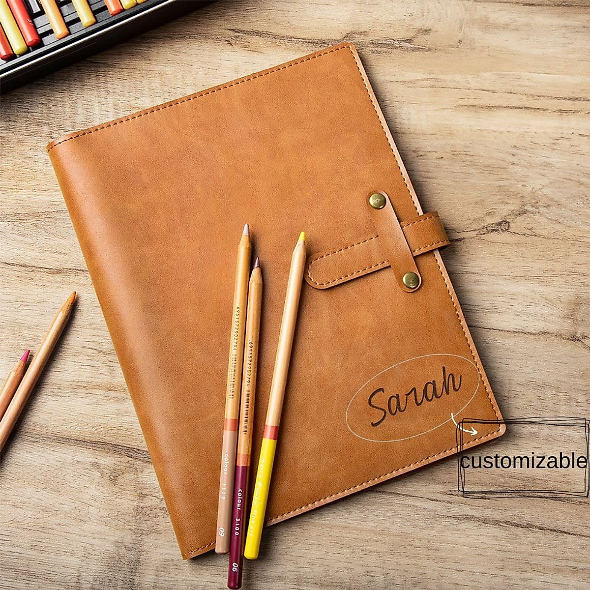 Personalized Name Leather Sketchbook Cover Large for A5 Handmade Artists Gifts Sketch Pad Cover | Sketch Book Cover Personalized Gift for Painter Leather Journal Notebook Cover Art Tools Case Cover