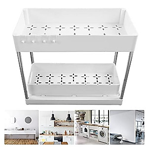 Otufan Under Sink Countertop Organizer, Abs Pull-Out Single-Layer Under Sink Countertop Organizer Storage Organizer for Kitchen Bathroom Cosmetic Storage(#2)