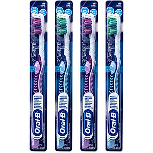 Oral-B 3D White Vivid Toothbrush, 35 Soft (Colors Vary) - Pack of 4