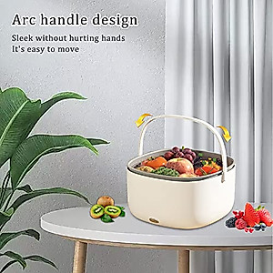 Buddeez Vegetable Cleaner, Fruit ultrasonic Cleaner, Multi-Function Dual Drainage Electric Vegetable Cleaning Basket, Fruit, Vegetable, Rice, Meat, Tableware Ingredient Food Purifier