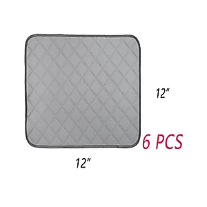 Auch 6PCS Grey Washable Pee Pad for Guinea Pig Hamster, Washable Guinea Pig Pee Pads, 6PCS 12"* 12" Small Animals Rabbit Hamster Rat Hedgehog Bedding (Grey)