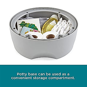 Contours Bravo 3-in-1 Potty Training Toilet Seat, Trainer and Step Stool, Easy to Clean Design with Removable Waste Cup and Splash Guard, Great for Travel, Perfect for Toddler Boys & Girls 1-3 - Gray