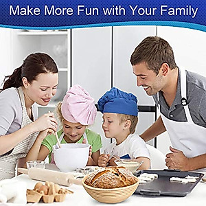 10inch Round Banneton Proofing Basket Set Bread Baking Kit, Dough Scraper, Bread Lame, Danish Dough Whisk Sourdough Proofing Basket Artisanal Bread Bread Making Tools and Supplies Set (10inch round)