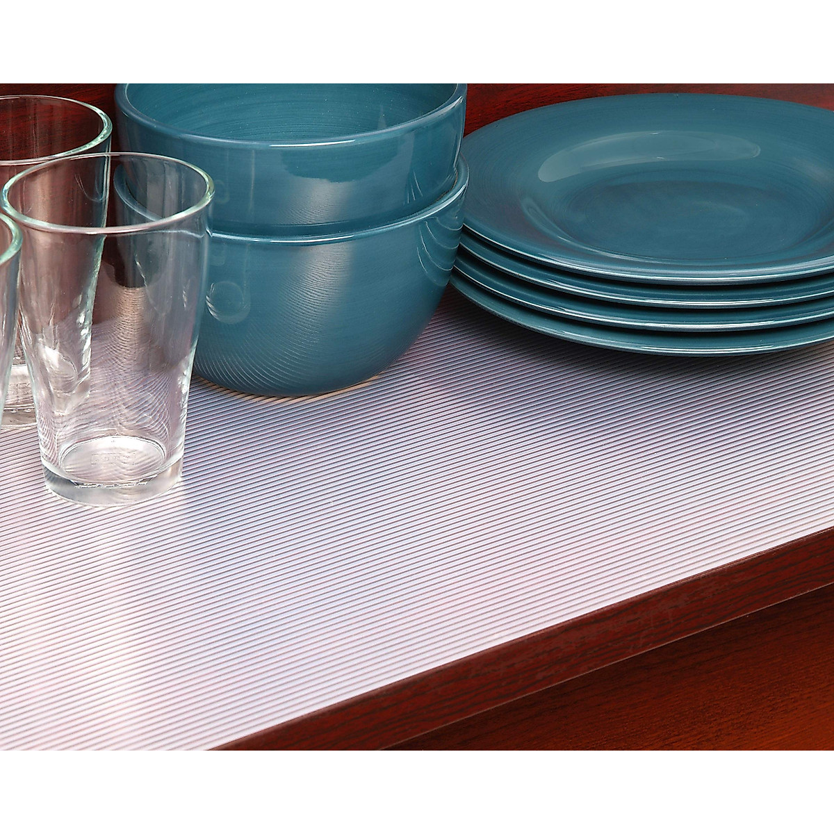 Con-Tact Brand Premium Non-Adhesive Shelf and Drawer Liner, 20-Inches by 4-Feet, Ribbed Clear (04F-C8P01-06AZ)