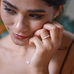 Aurelia Mae Tiny Baby Pearl Band Delicate Rice Pearl Stretch Ring Minimal Stackable Ring (7)